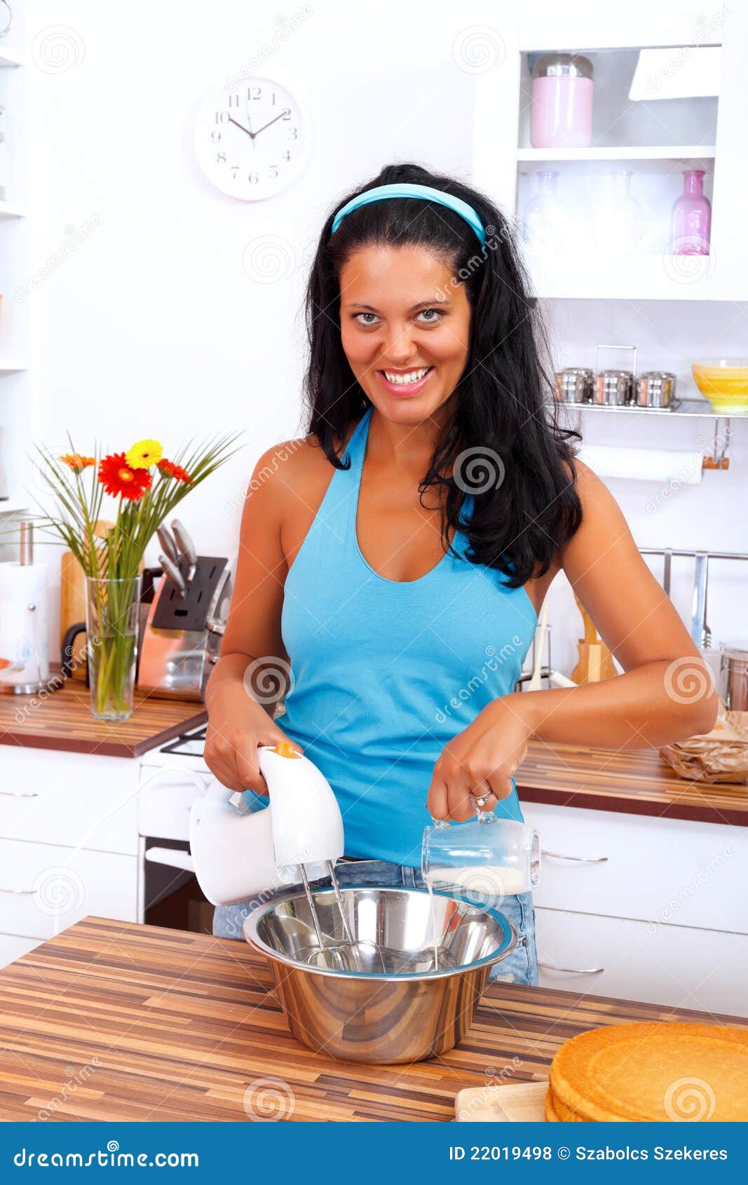 Young woman baking stock photo. Image of ingredients - 22019498
