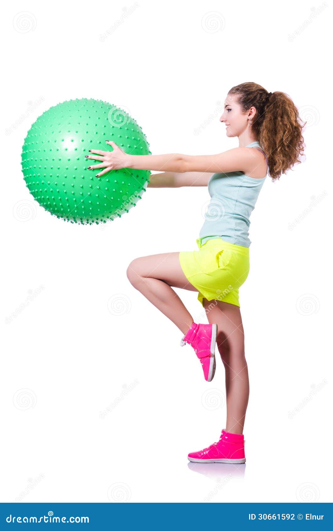 Young Woman with Ball Exercising Stock Photo - Image of body, slim ...