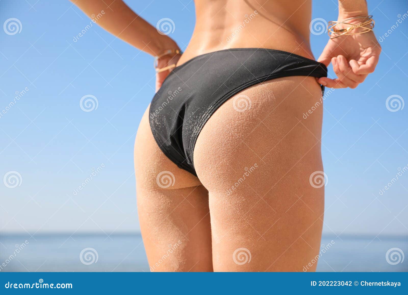 Young Woman with Beautiful Body on Beach, Closeup Stock Photo - Image ... Young Woman with Beautiful Body on Beach, Closeup Stock Photo - Image ...