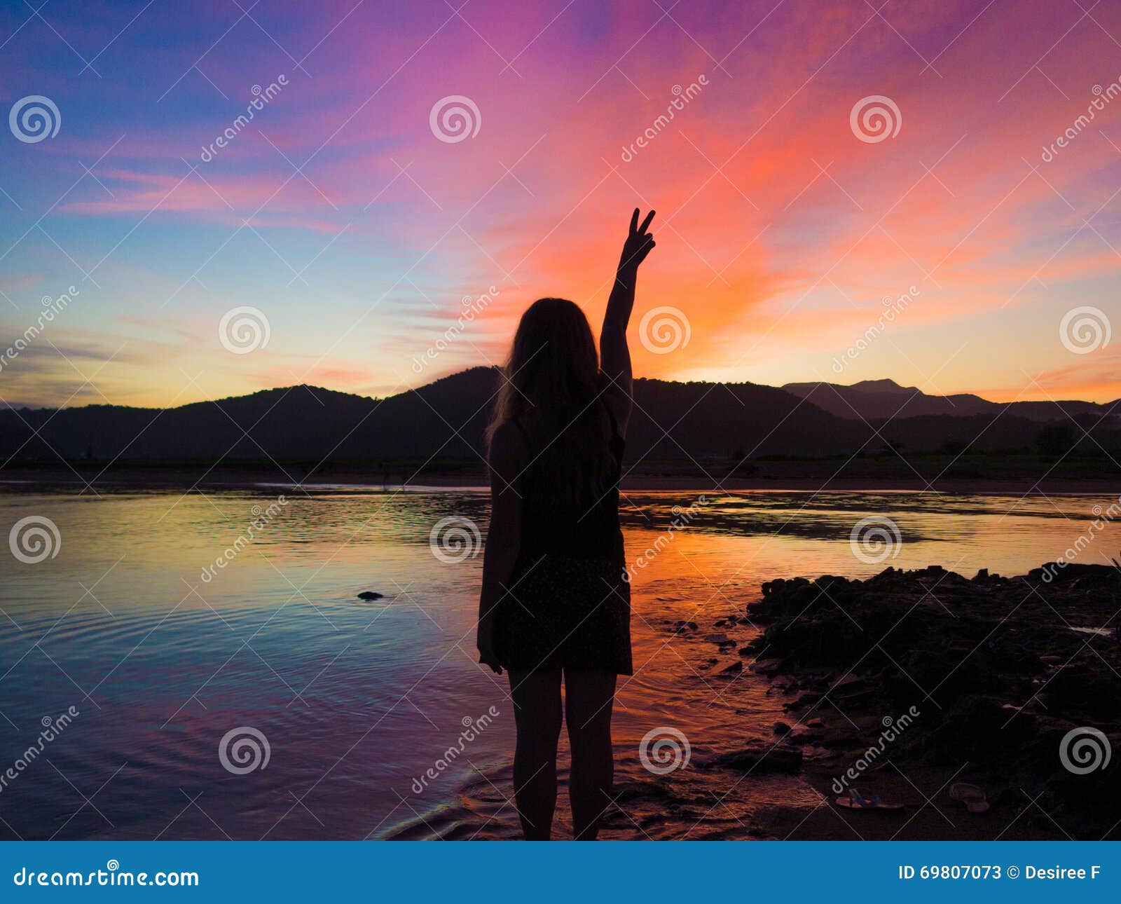 Young Woman in a Beautiful Dawn Stock Image - Image of hapiness ...