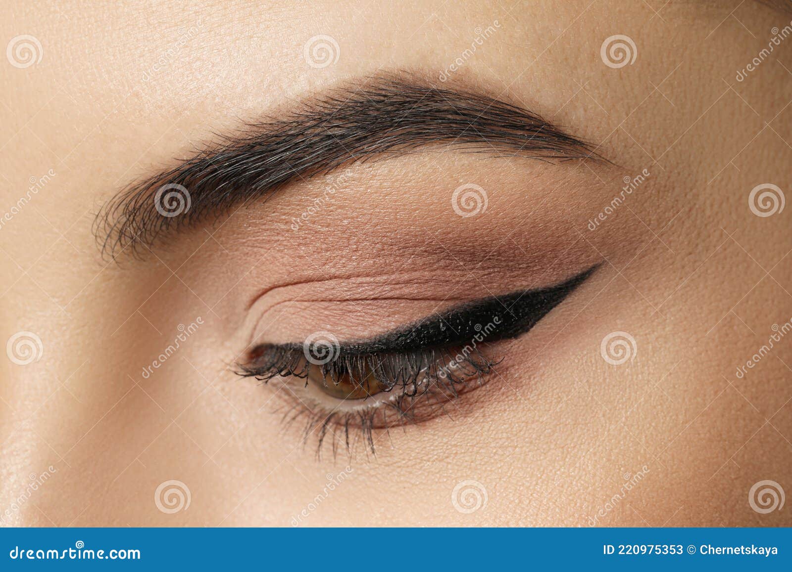 Young Woman with Beautiful Eyebrows, Closeup View Stock Image - Image ...