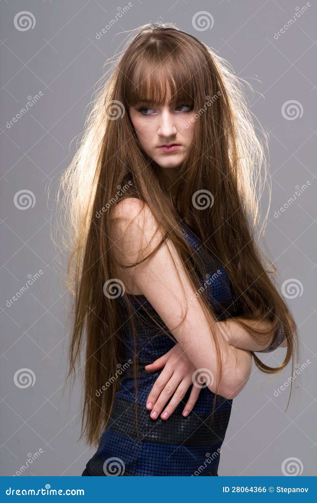 Young Woman with Beautiful Hair in Backlight Stock Photo - Image of ...
