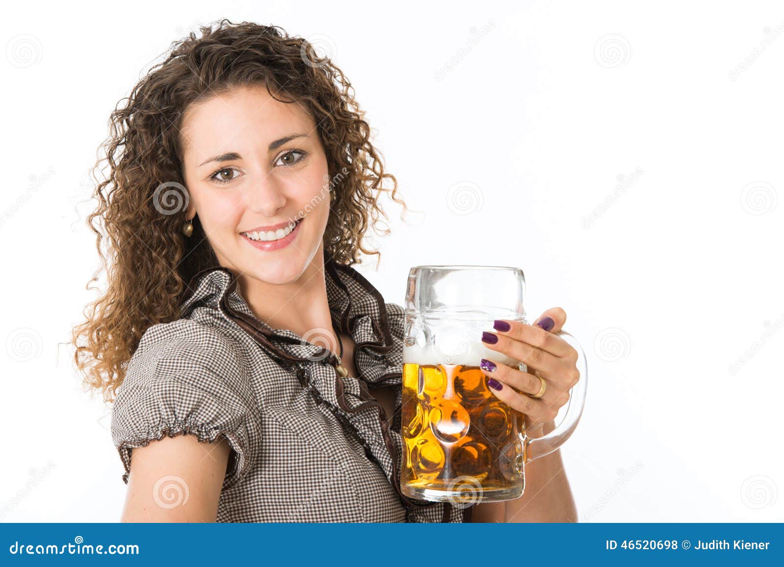 Young woman with beer stock photo. Image of fair, bavaria - 46520698