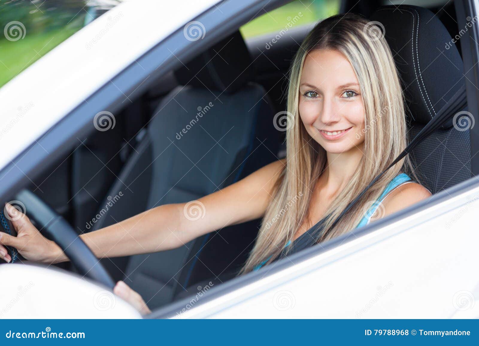 Young Woman Behind the Steering Wheel Stock Photo - Image of insurance ...