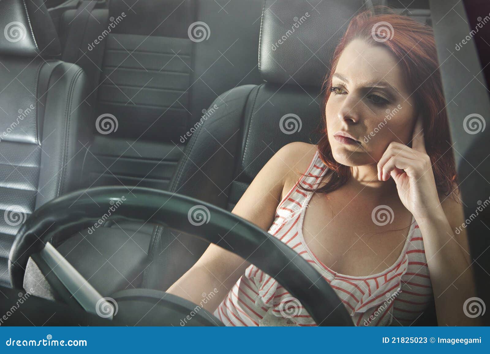 Young Woman Behind The Wheel Stock Image - Image of driver, cute: 21825023