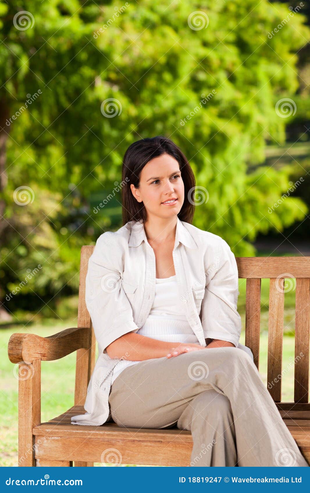 Young woman on the bench stock image. Image of young - 18819247
