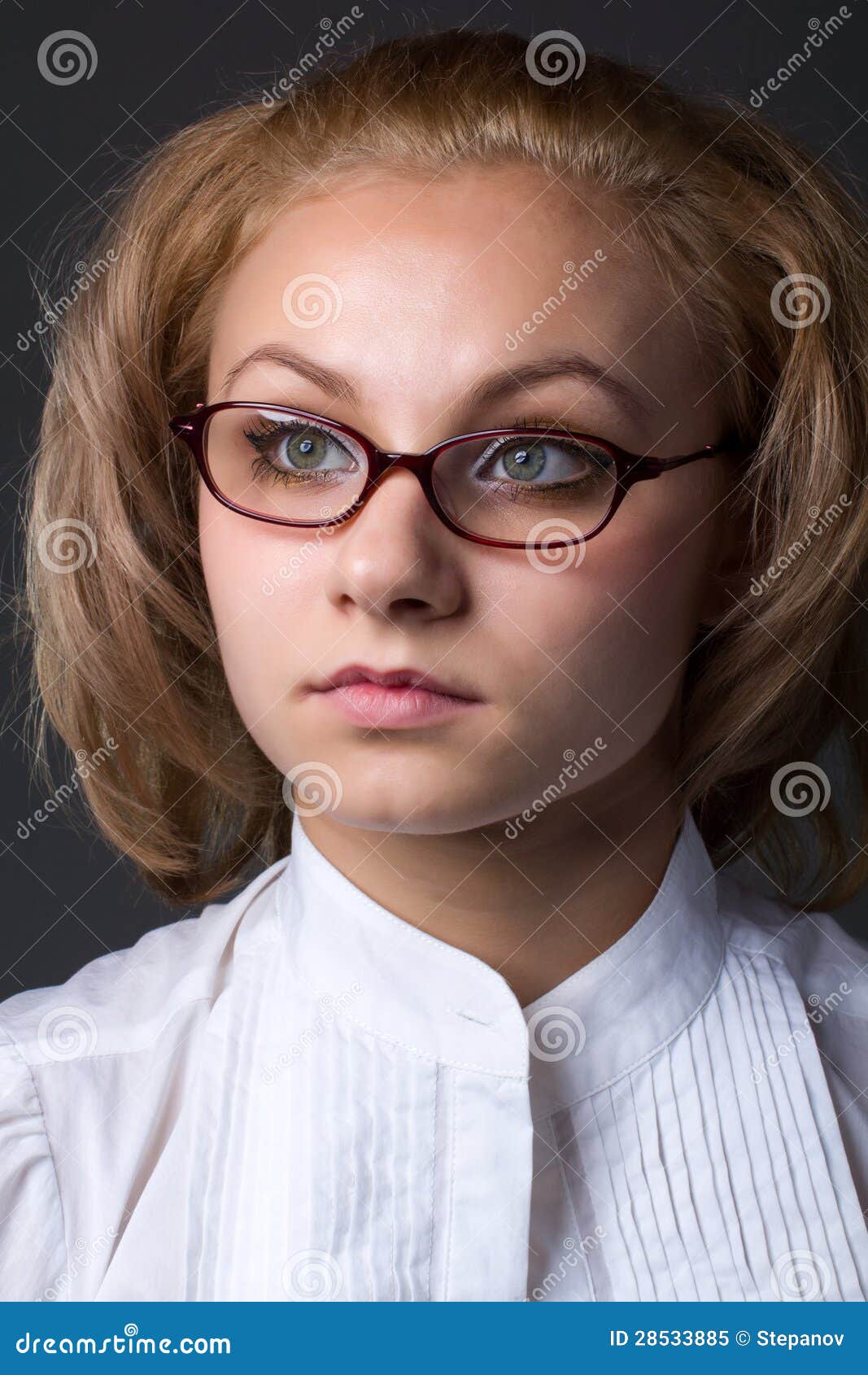 Young woman bespectacled stock image. Image of eyes, person - 28533885