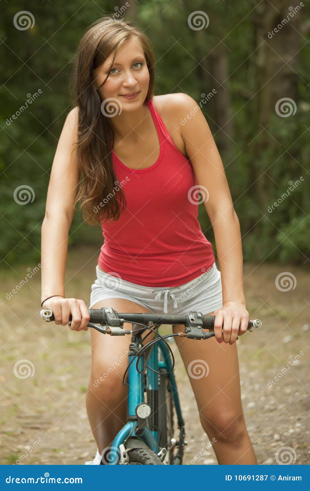 Young Woman on bicycle stock image. Image of healthy - 10691287
