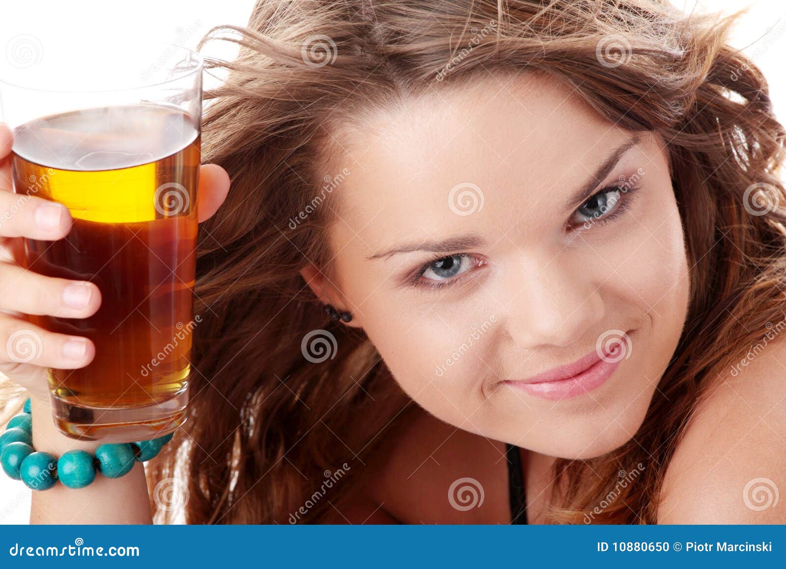 Young Woman in Bikini Drinking Ice Tea Stock Photo - Image of dieting ...