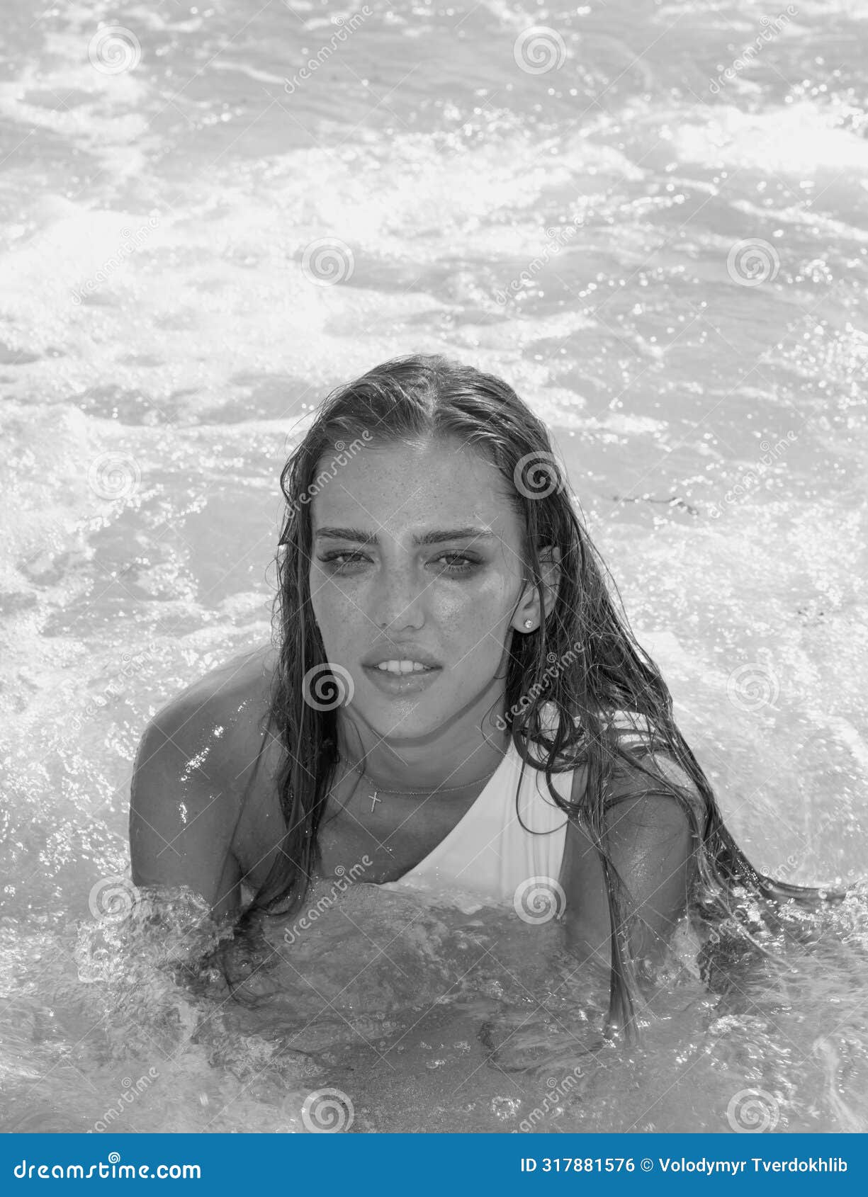 Young Woman In Bikini At Sea Fashion Woman On Seashore Beautiful Girl