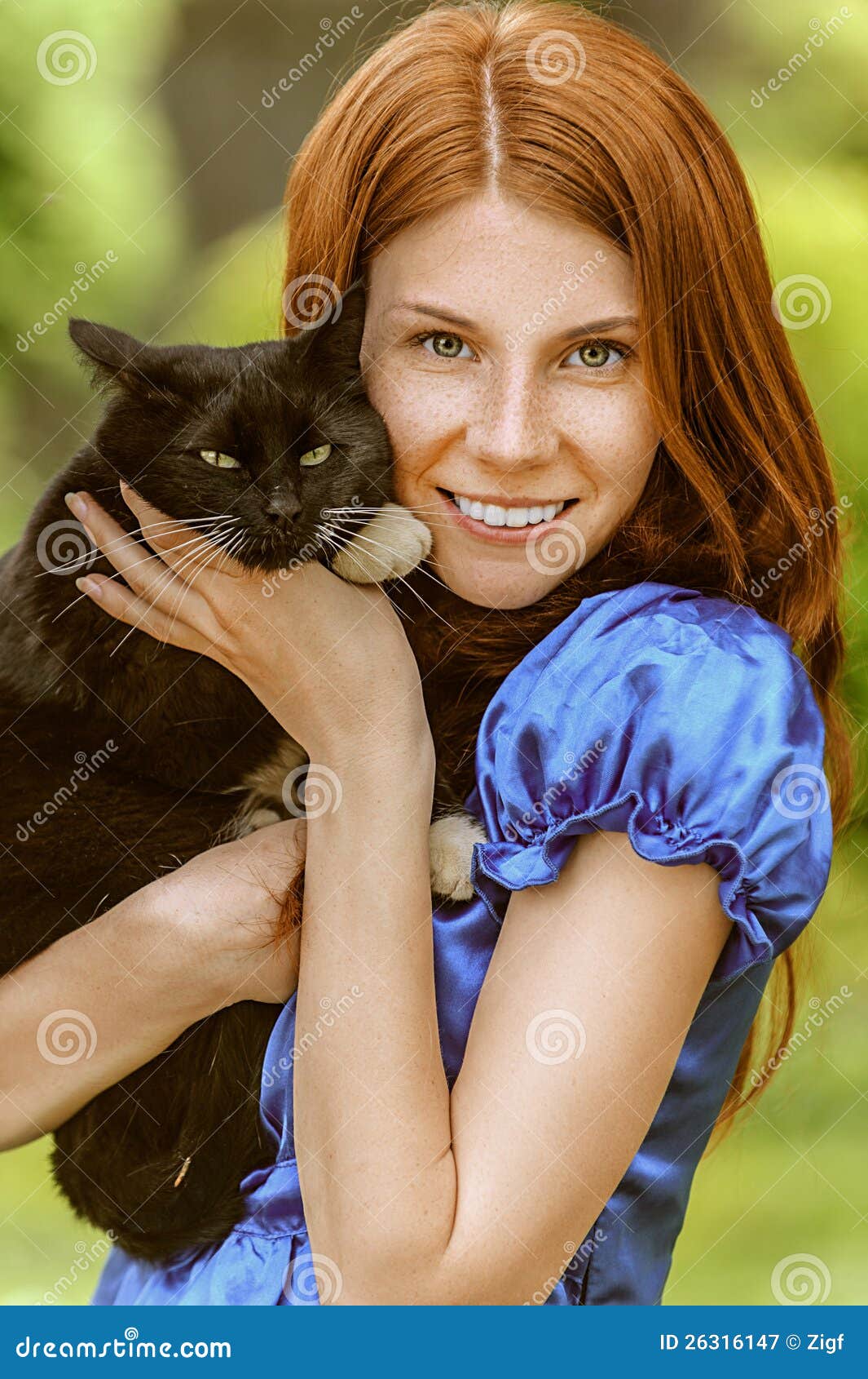 Young woman with black cat stock image. Image of happy - 26316147