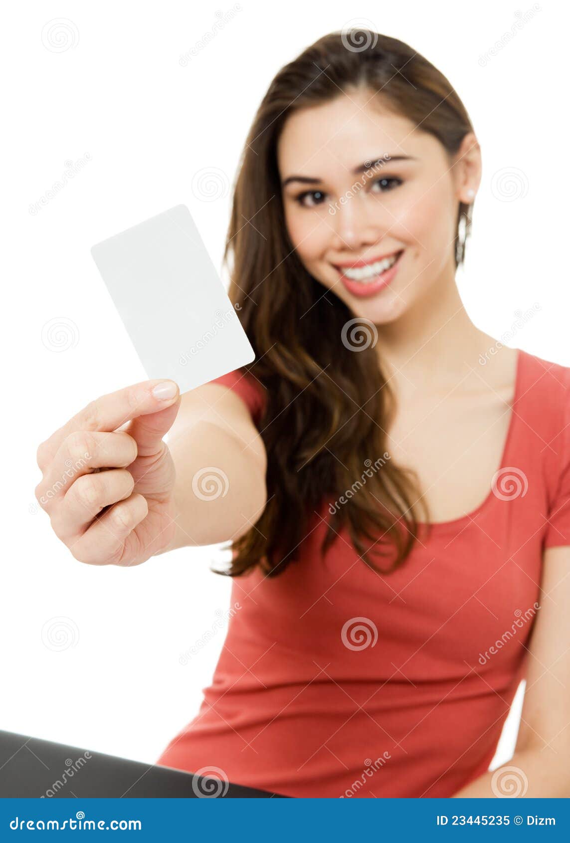 Young Woman with Blank Credit Card Stock Image - Image of banking ...