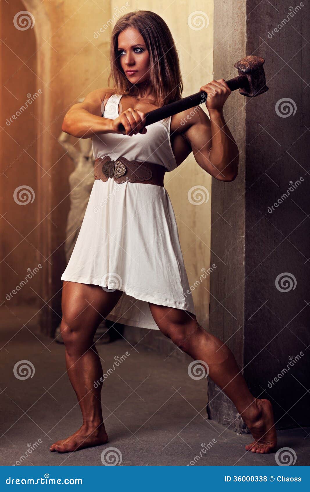 Young woman bodybuilder stock photo. Image of portrait - 36000338