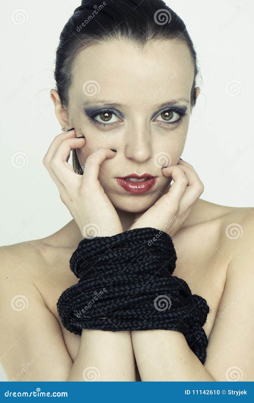 Young Woman Bondaged by Rope Stock Photo - Image of harmony, rope: 11142610