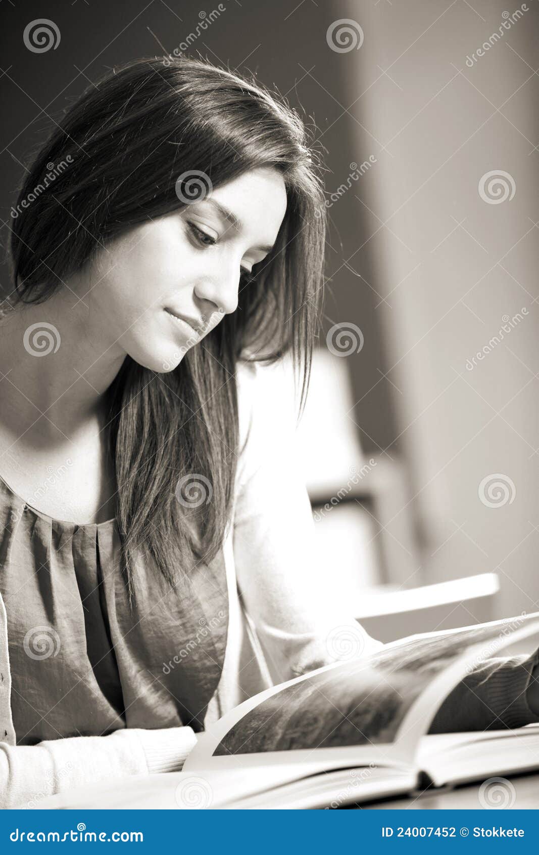 Young woman with book stock photo. Image of collection - 24007452