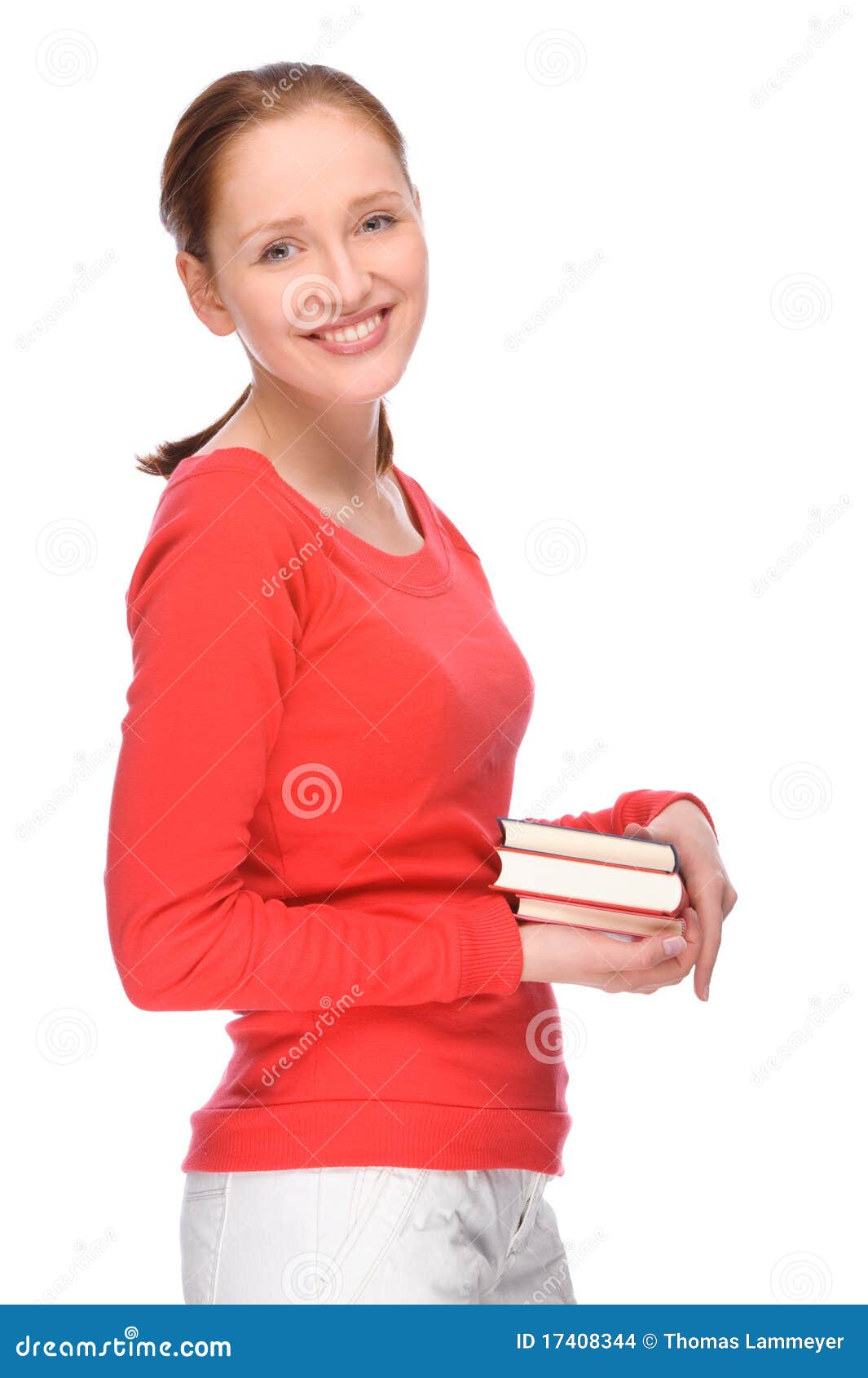 Young woman with books stock photo. Image of class, learner - 17408344