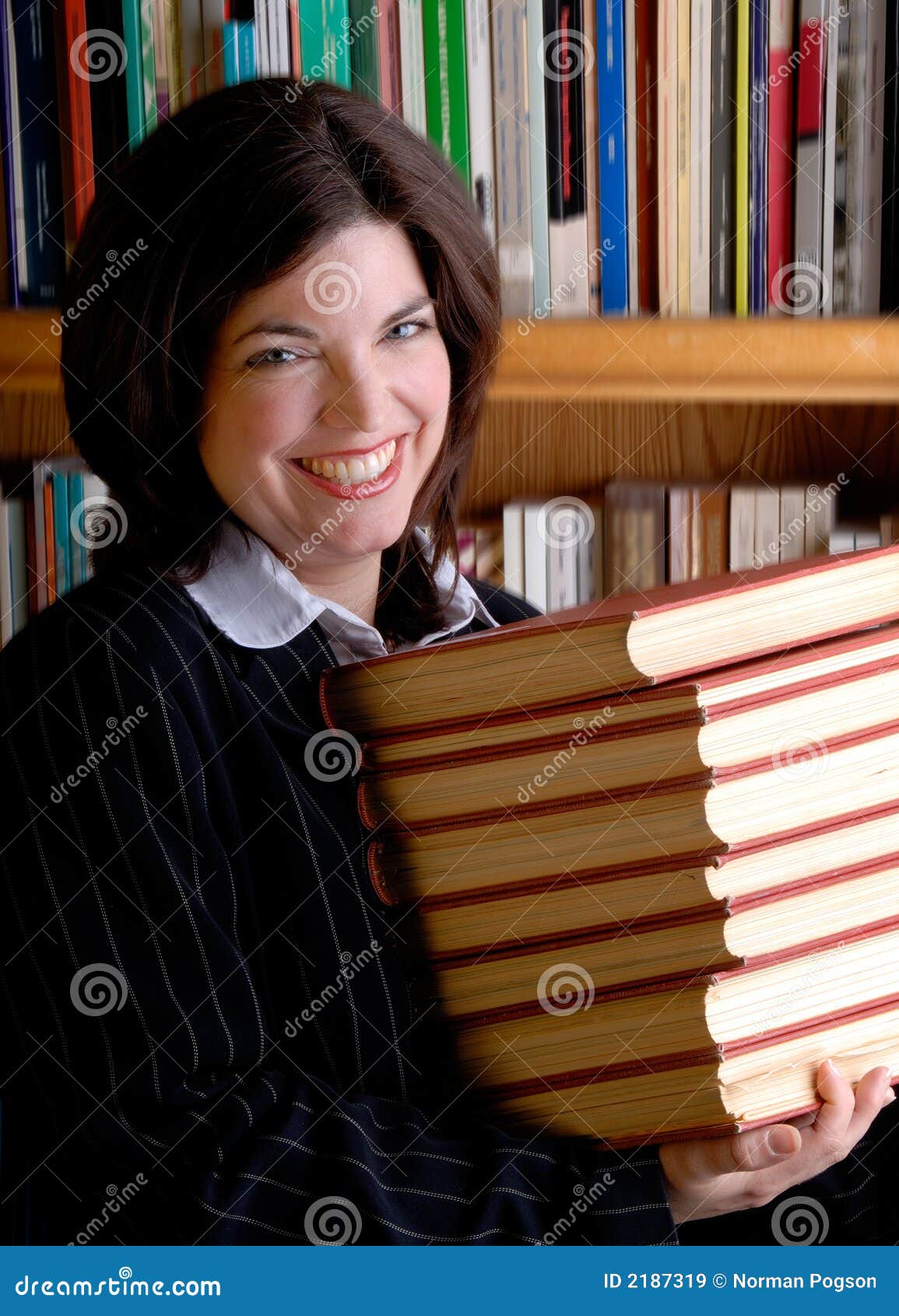 Young Woman and Books stock image. Image of female, administration ...