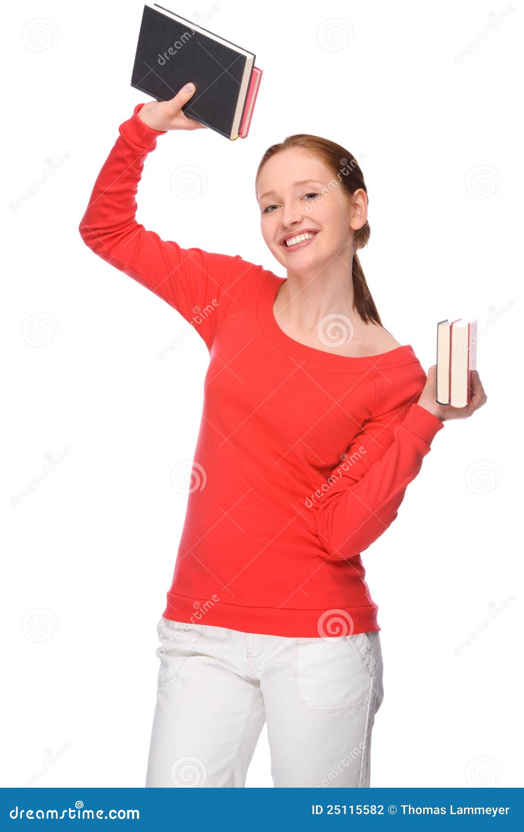 Young woman with books stock photo. Image of jeans, attractive - 25115582