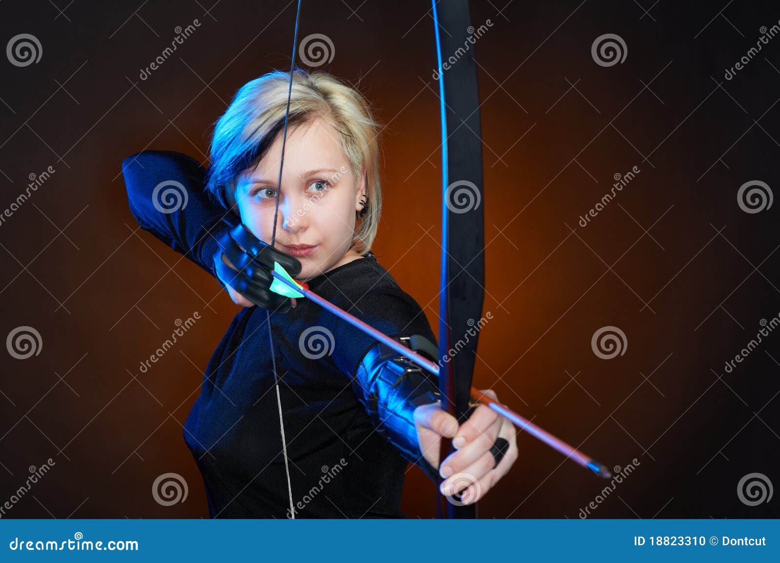 Young woman with bow stock photo. Image of feather, antique - 18823310