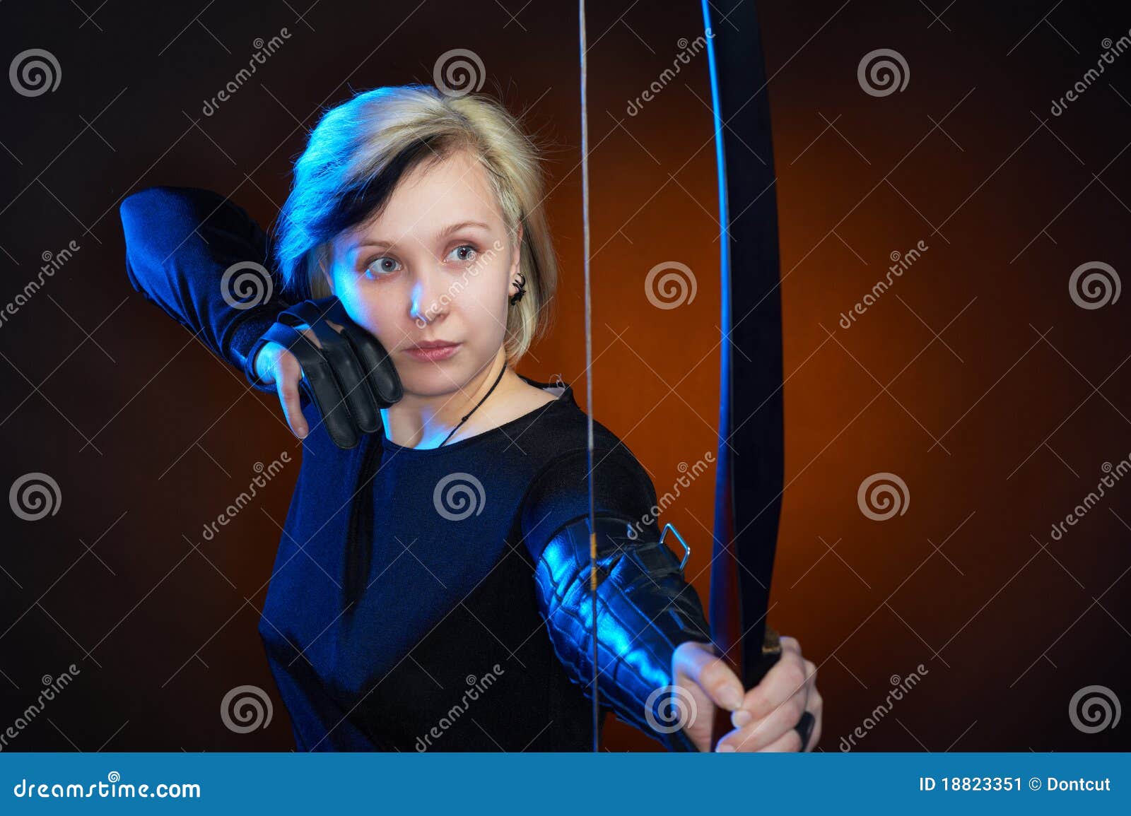 Young woman with bow stock image. Image of cute, medieval - 18823351