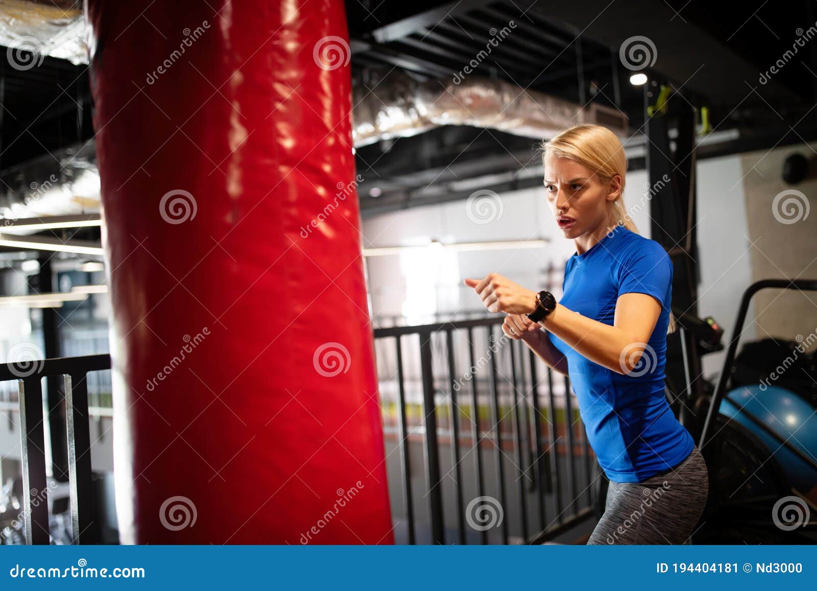 Young Woman Boxing and Training in a Gym Stock Image - Image of healthy ...