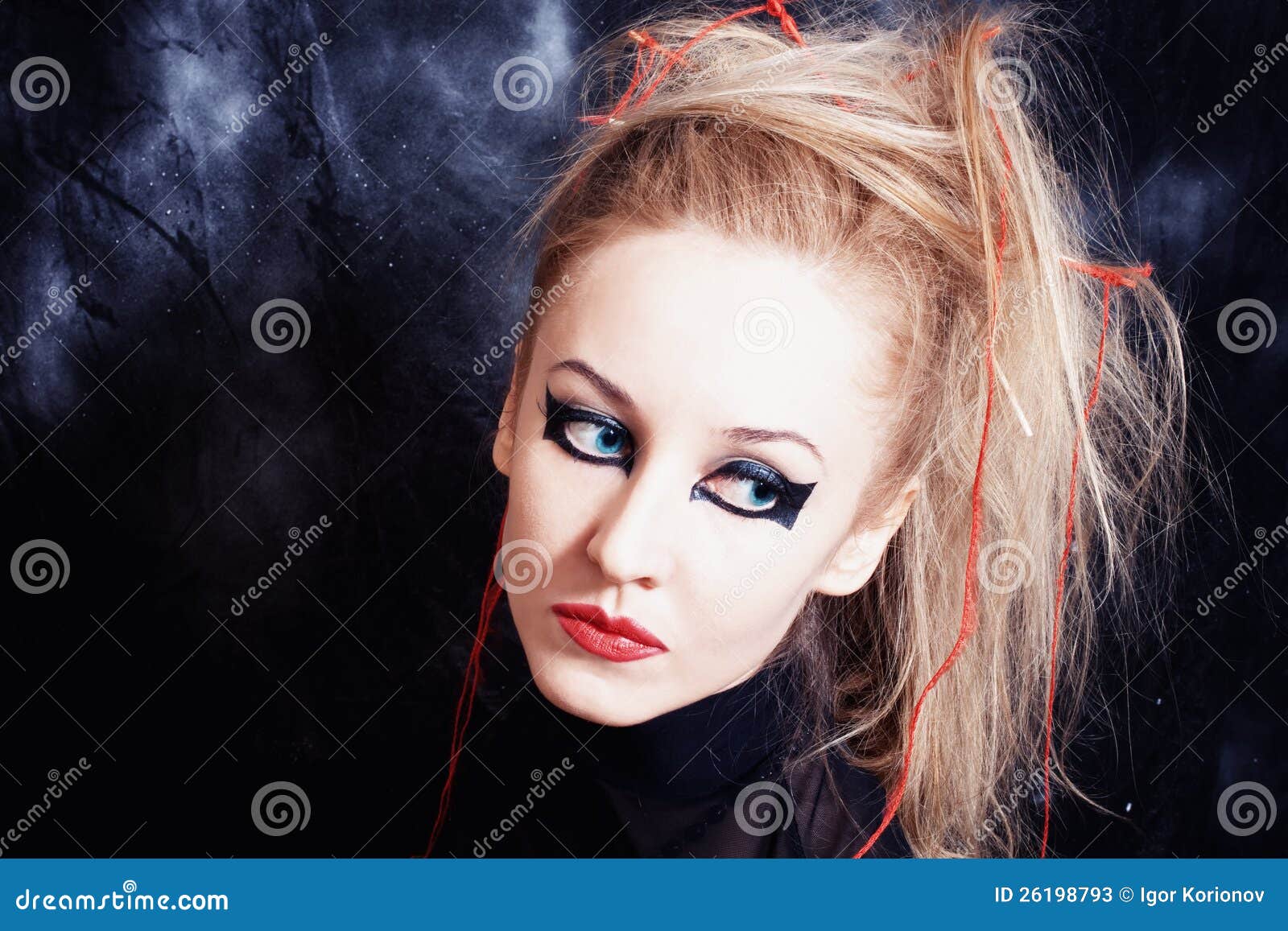Young Woman with Bright Gothic Makeup Stock Image - Image of adult ...