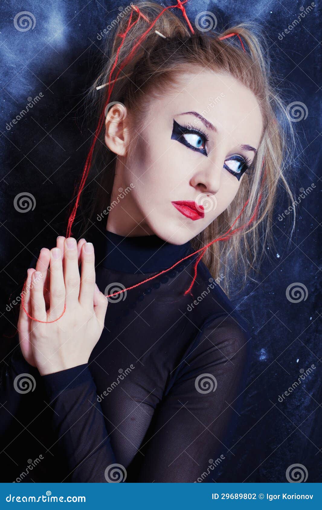 Young Woman with Bright Gothic Makeup Stock Photo - Image of gothic ...