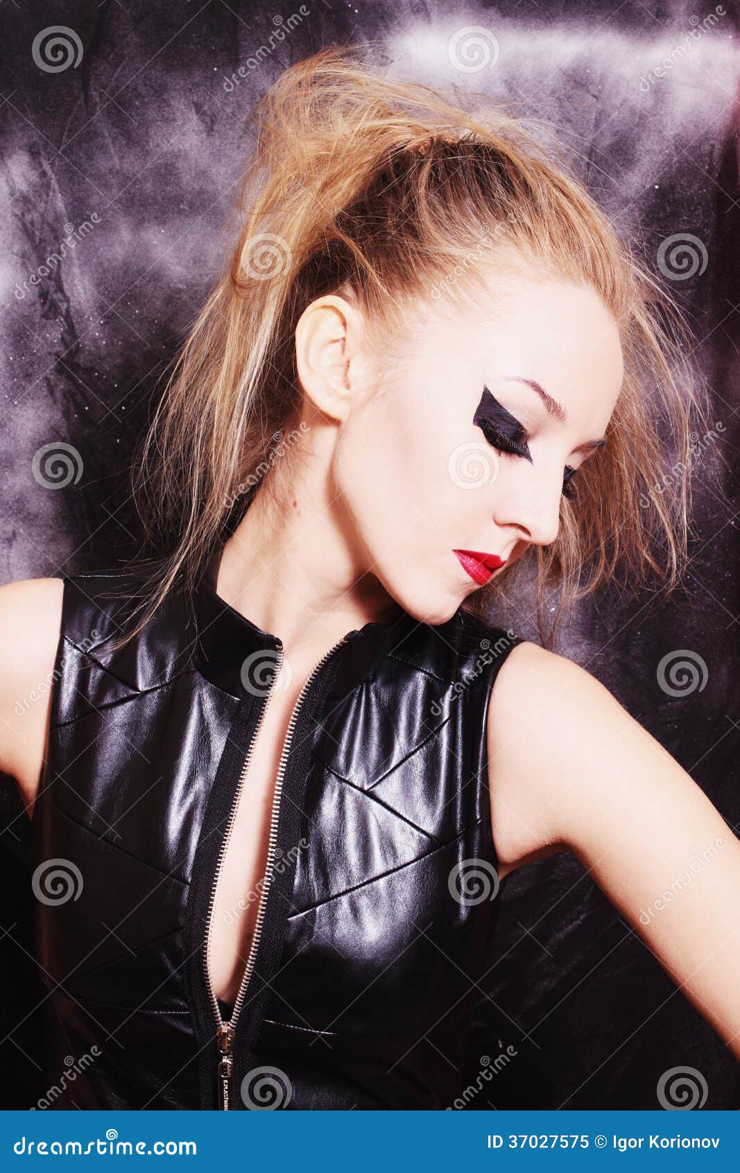 Young Woman with Bright Gothic Makeup Stock Image - Image of female ...