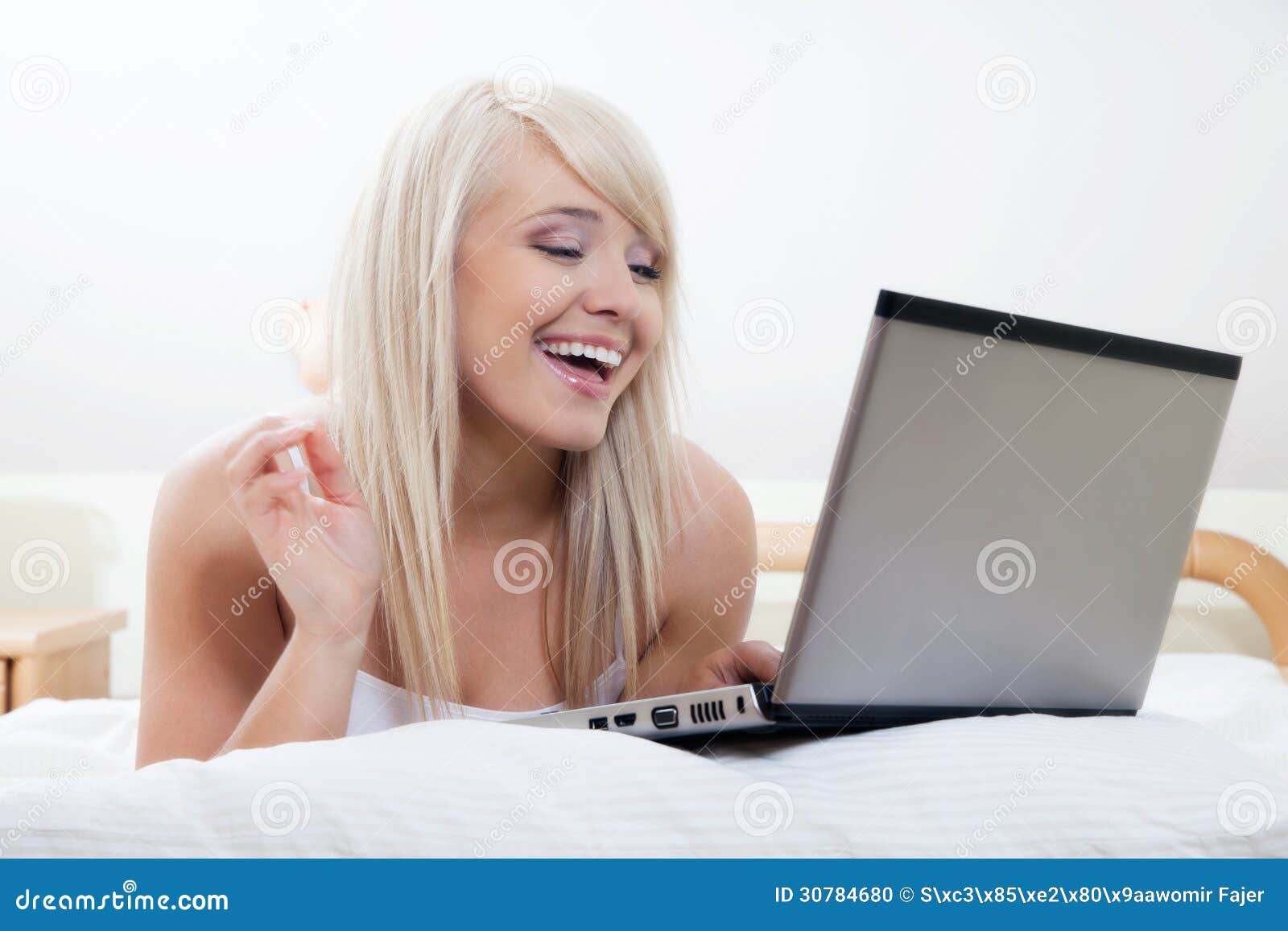 Young Woman Browsing Internet Stock Photo - Image of laptop, computer ...