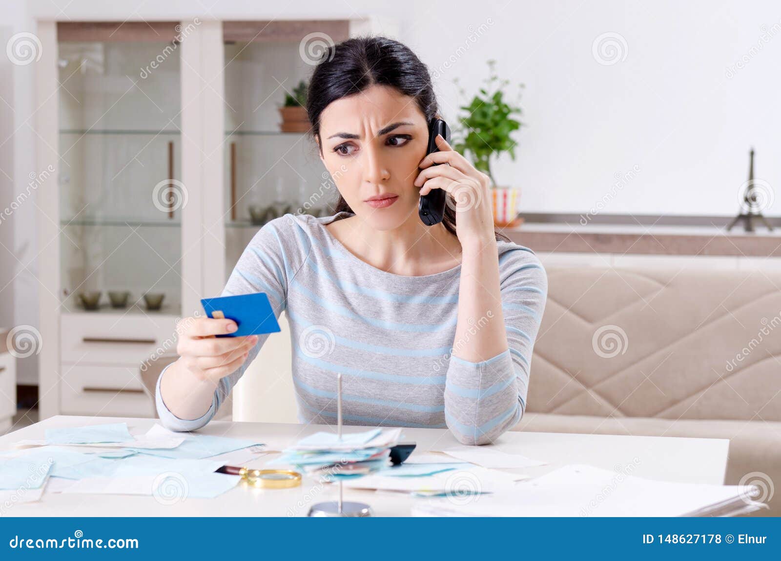 Young Woman in Budget Planning Concept Stock Photo - Image of personal ...