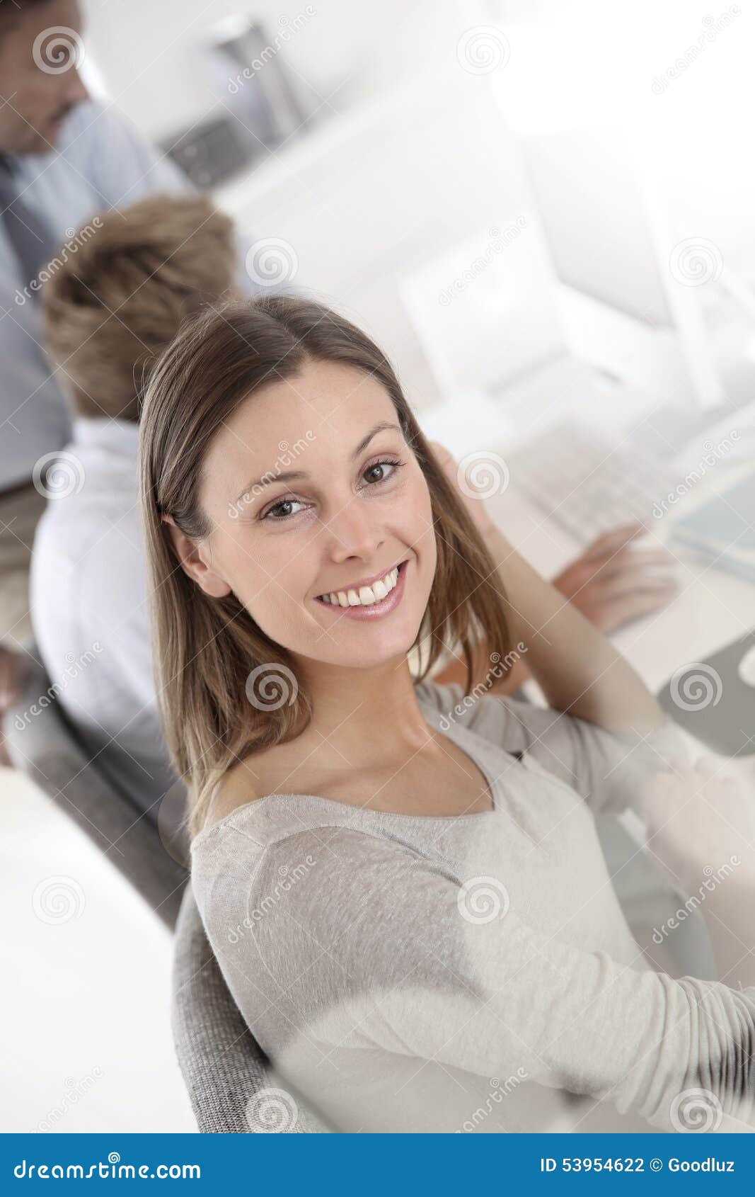 Young Woman in Business Apprenticeship Stock Photo - Image of ...