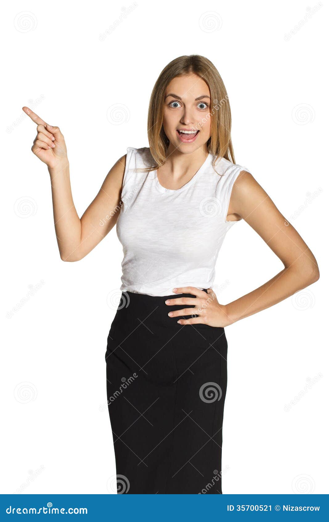 Young Woman in a Business Suit with a Pointer Stock Image - Image of ...