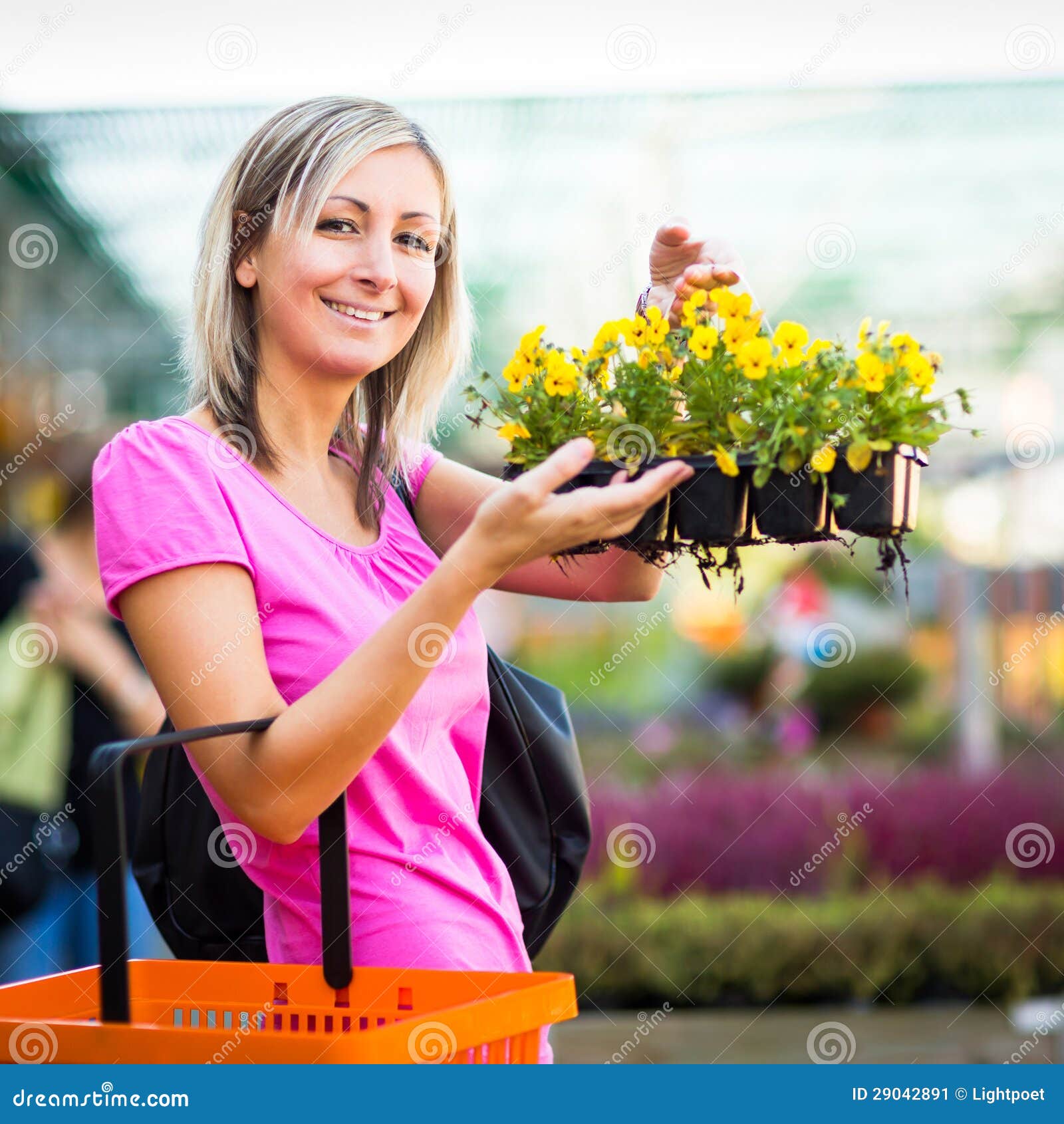 Young woman buying flowers stock image. Image of florist - 29042891
