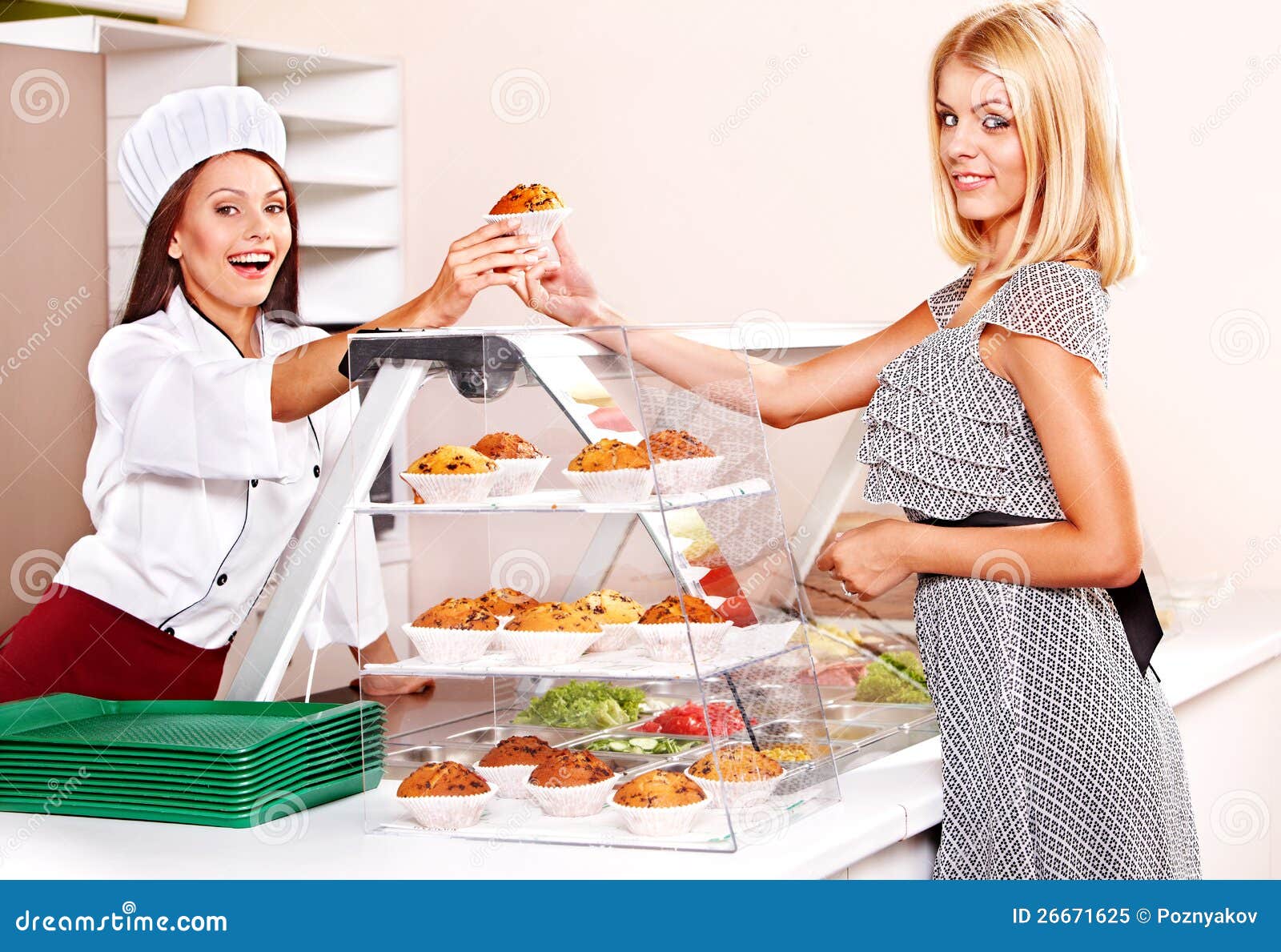 Young woman at cafeteria. stock image. Image of indoors - 26671625