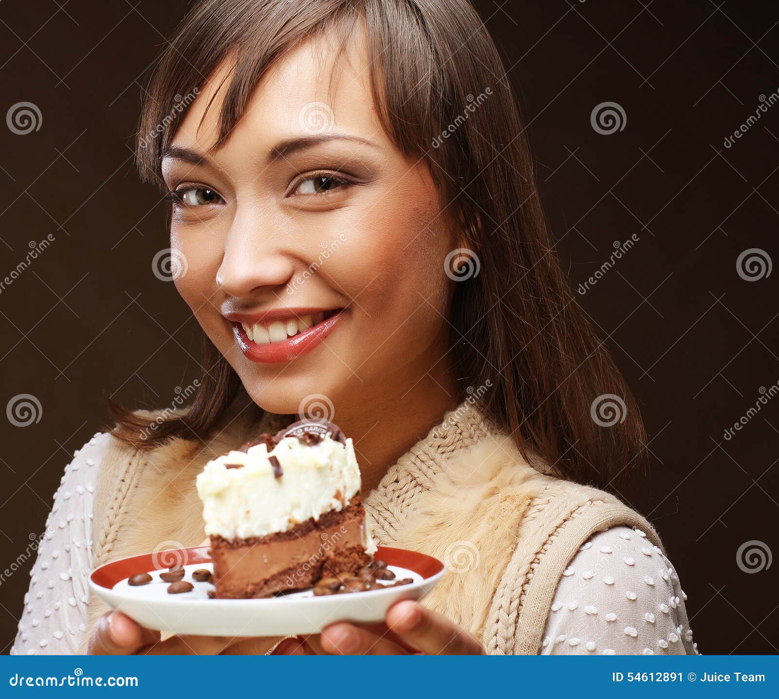 Young woman with a cake stock image. Image of lifestyle - 54612891