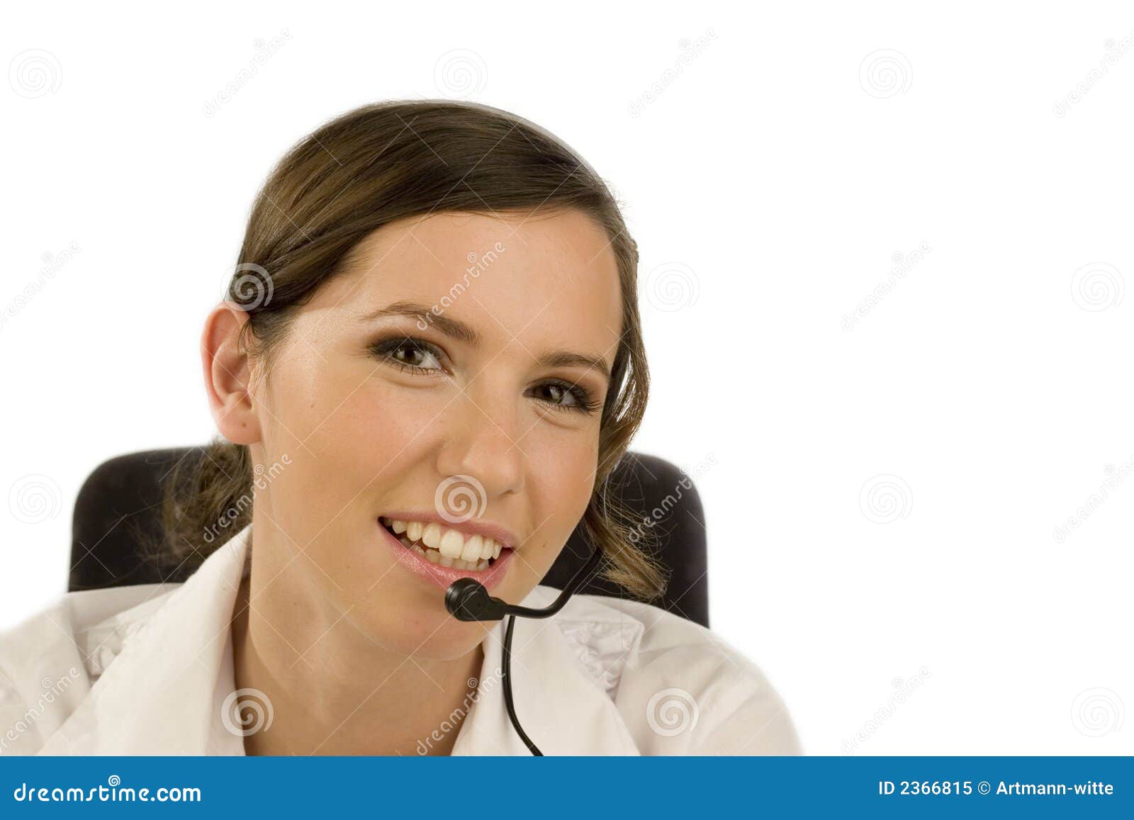 Young woman in call-center stock image. Image of assistant - 2366815