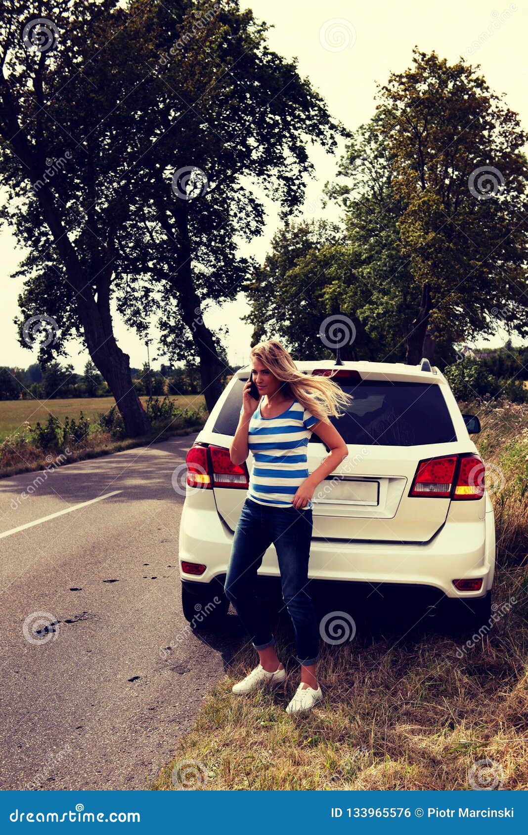 Young Woman Calling for Help Stock Photo - Image of people, human ...