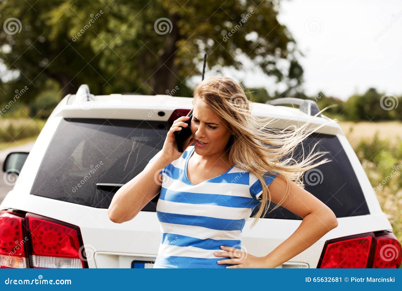 Young Woman Calling for Help Stock Image - Image of field, life: 65632681