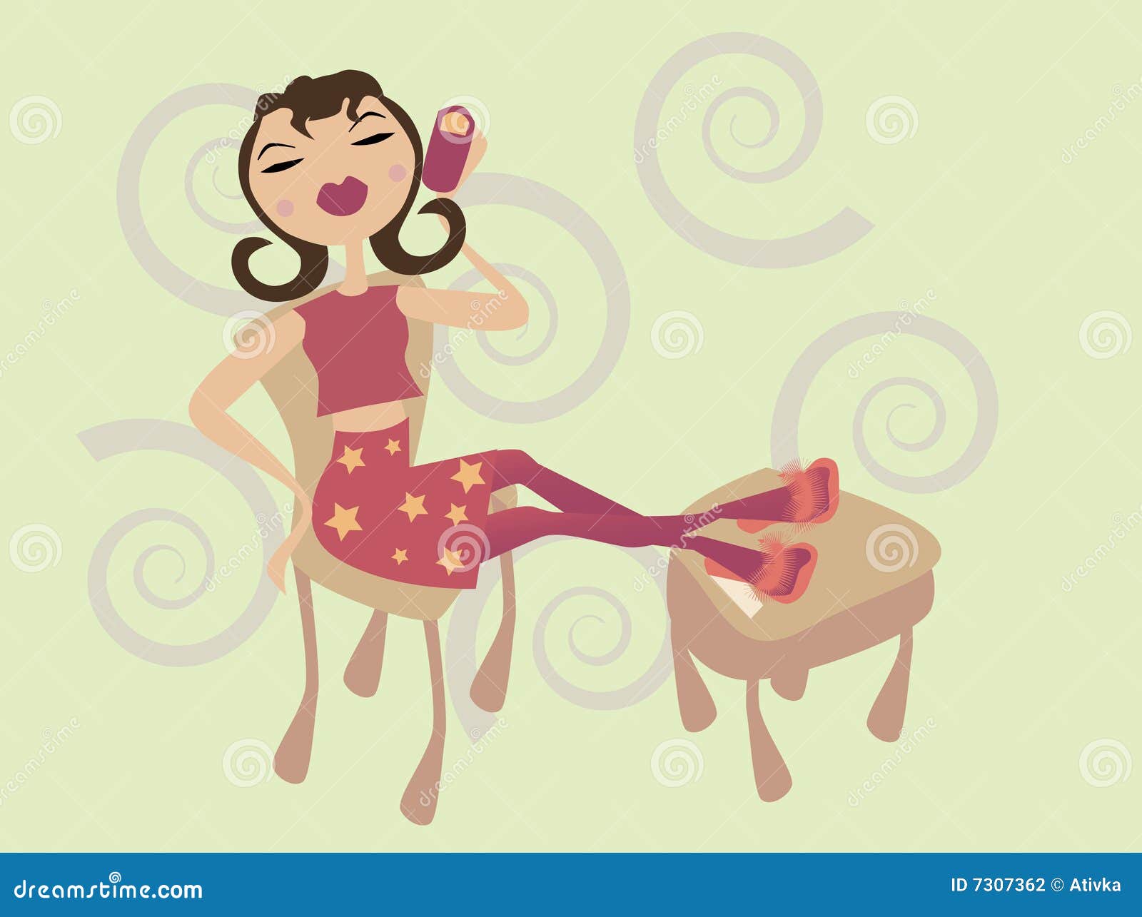 Young Woman Calling by Phone Stock Vector - Illustration of young ...