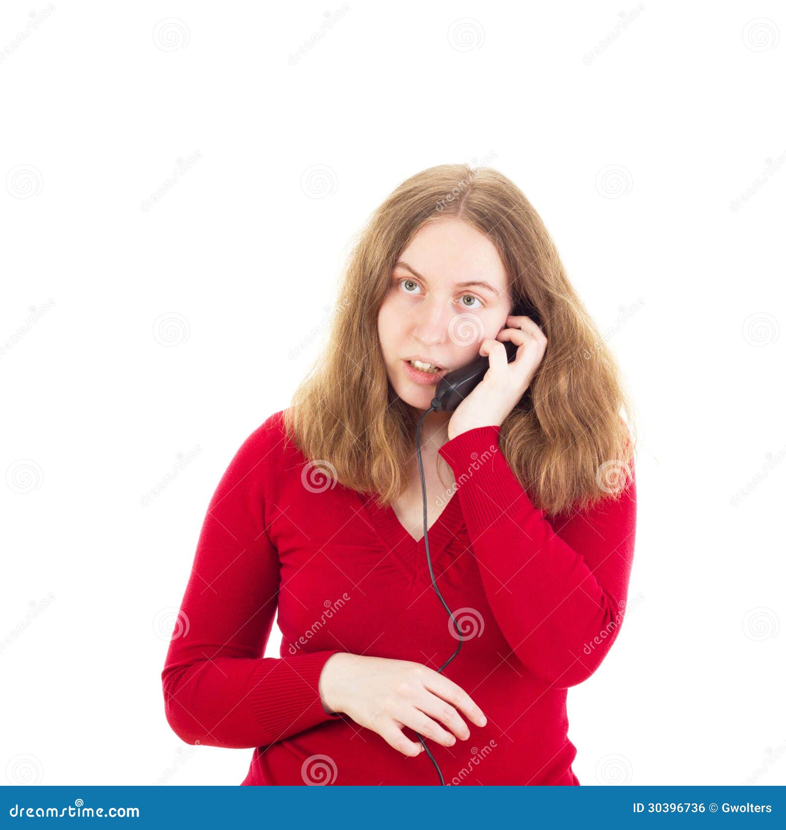 Young Woman Calling Somebody Stock Photo - Image of center, adult: 30396736