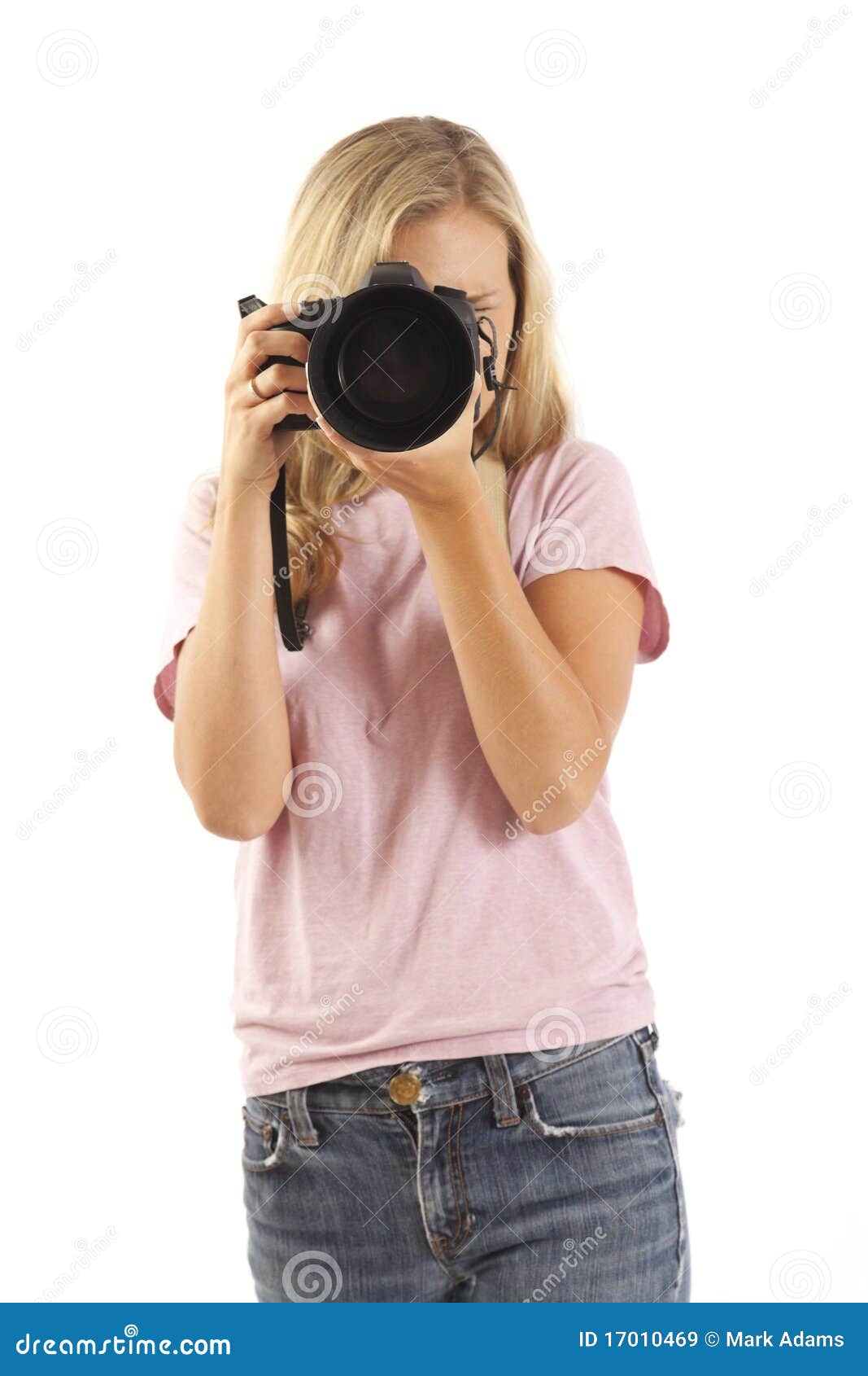 Young woman with camera stock image. Image of female - 17010469