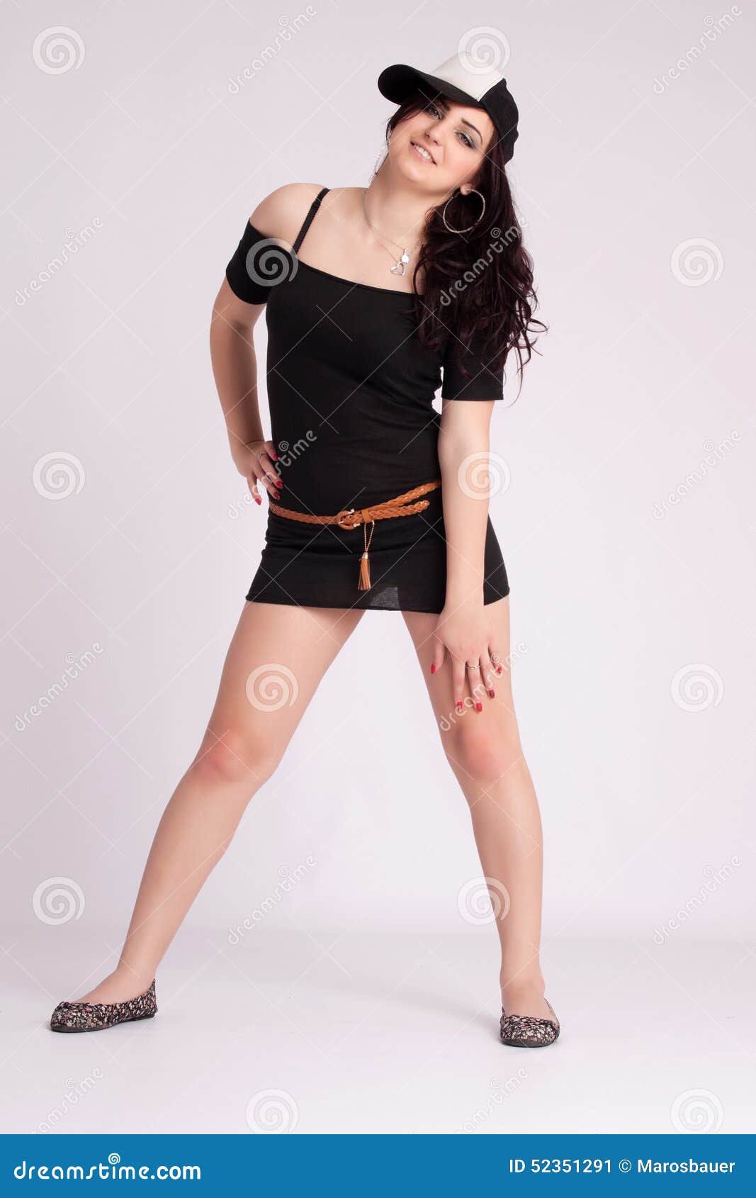 Young woman in cap stock image. Image of people, modern - 52351291