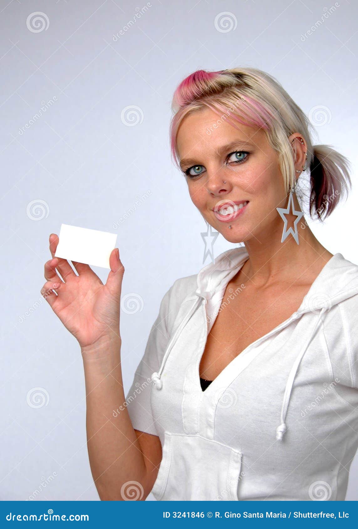 Young Woman and Card stock photo. Image of positive, businesswoman ...