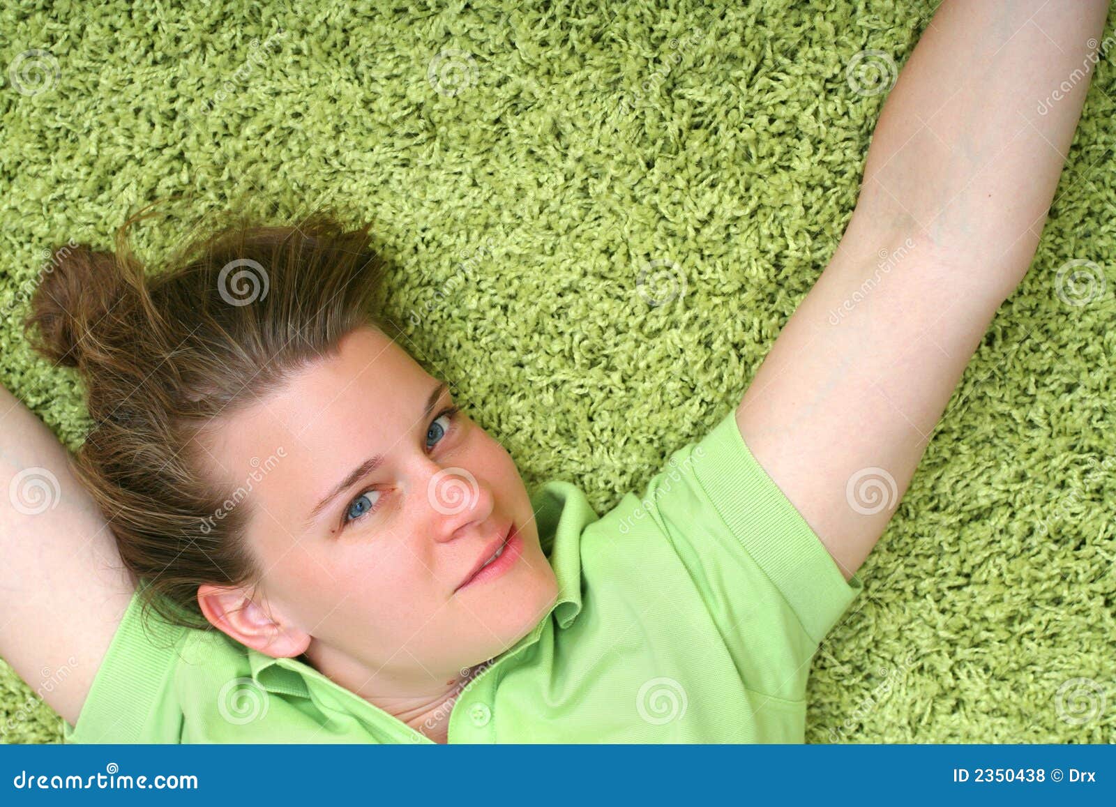 Young woman on carpet stock photo. Image of green, energy - 2350438