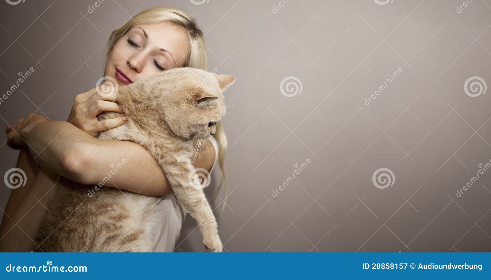 Young Woman with Cat stock image. Image of cozy, embracing - 20858157