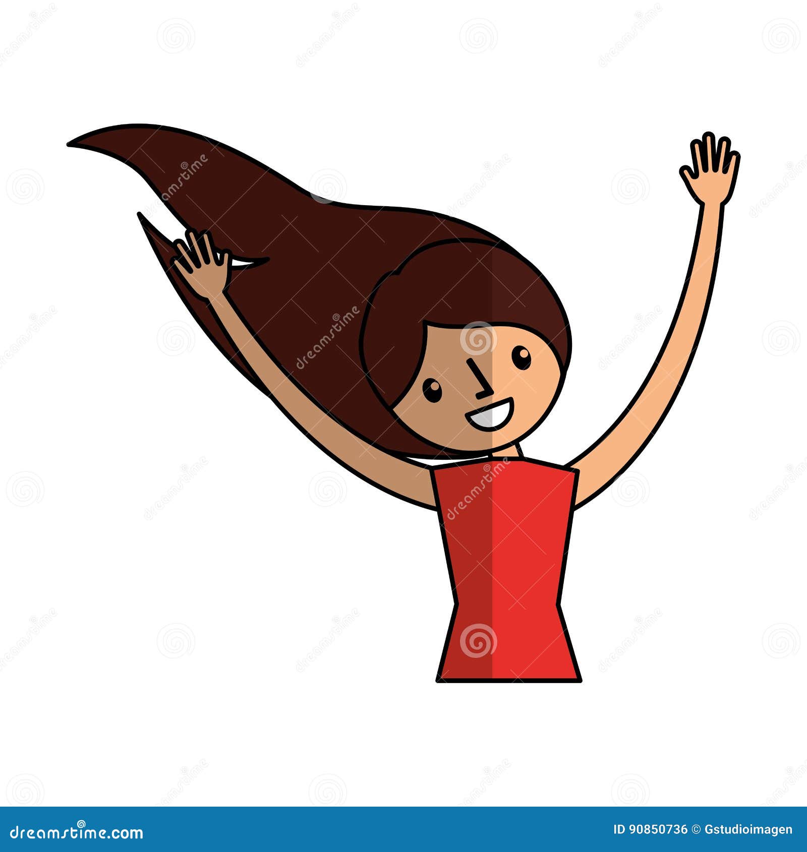 Young Woman Celebrating Character Stock Vector - Illustration of ...