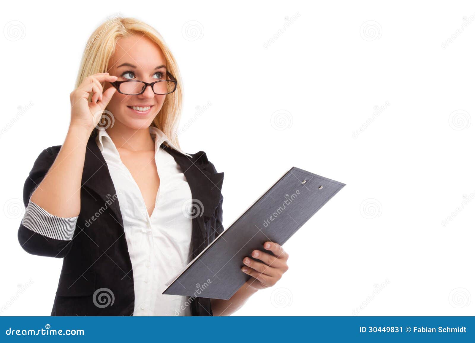 Young woman with checklist stock image. Image of employment - 30449831