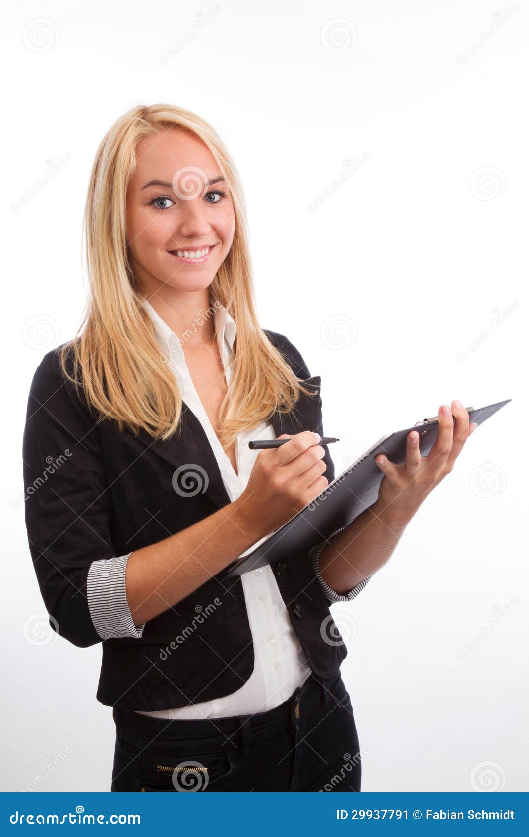 Young Woman with Checklist Looking Stock Image - Image of attractive ...