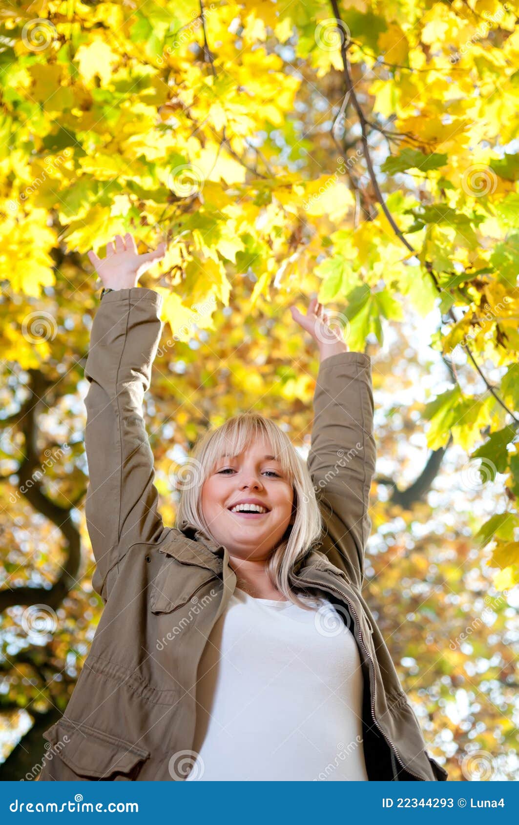 Young woman cheering stock image. Image of girl, attractive - 22344293