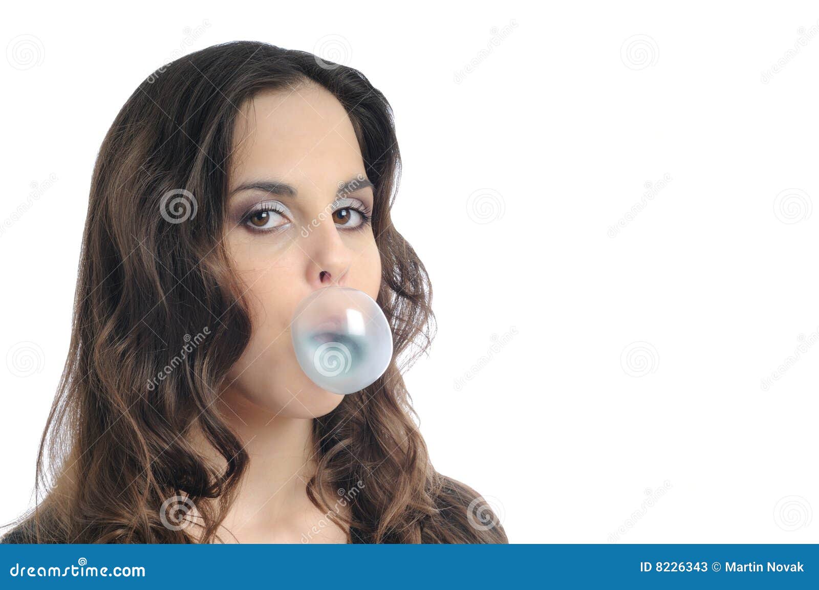 Young Woman with Chewing Gum Stock Image - Image of detail, modern: 8226343